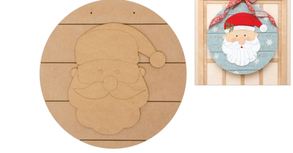 BOARD WITH SANTA CLAUS D.40X0.8CM MDF | LG Arts Crafts